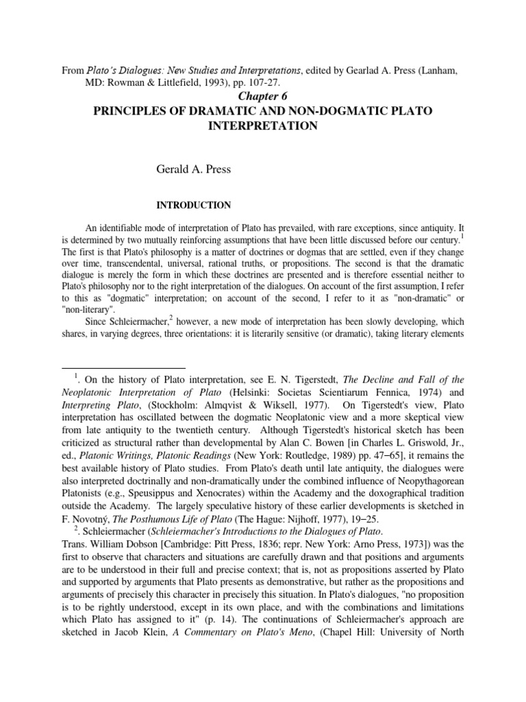 Principles of Dramatic and Non Dogmatic | PDF | Socrates | Plato