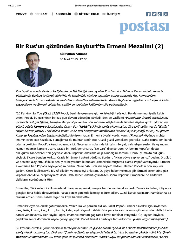 Bir Rus'un gözünden Bayburt'ta Ermeni Mezalimi (2) | PDF
