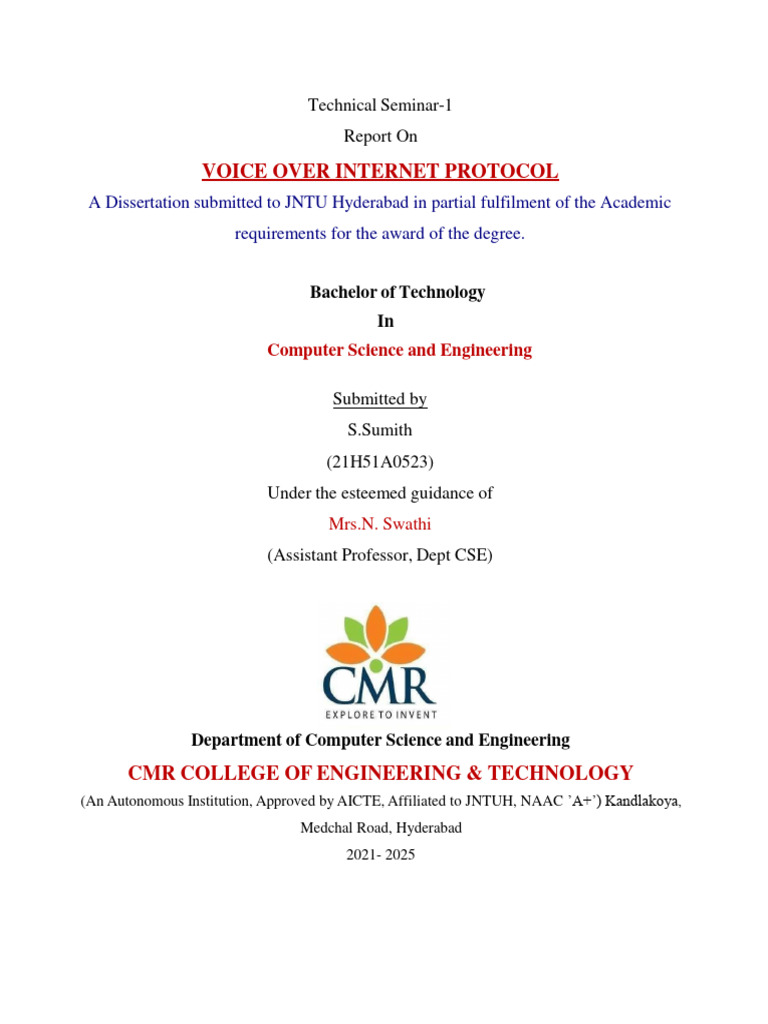 Sumith Seminar ts-1 - Merged | PDF | Voice Over Ip | Computer Network