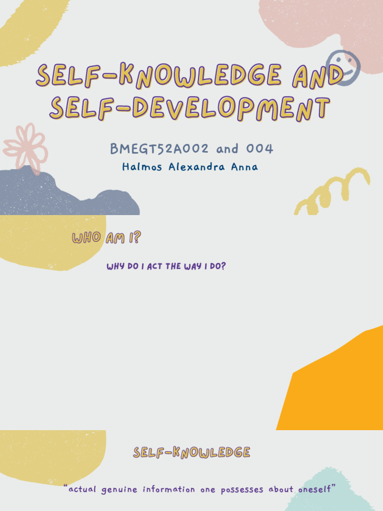 Self-Knowledge and Development Guide | PDF | Psychotherapy ...