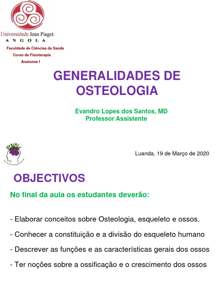 Introdução à Osteologia e Esqueleto Humano | PDF | Osso | Esqueleto