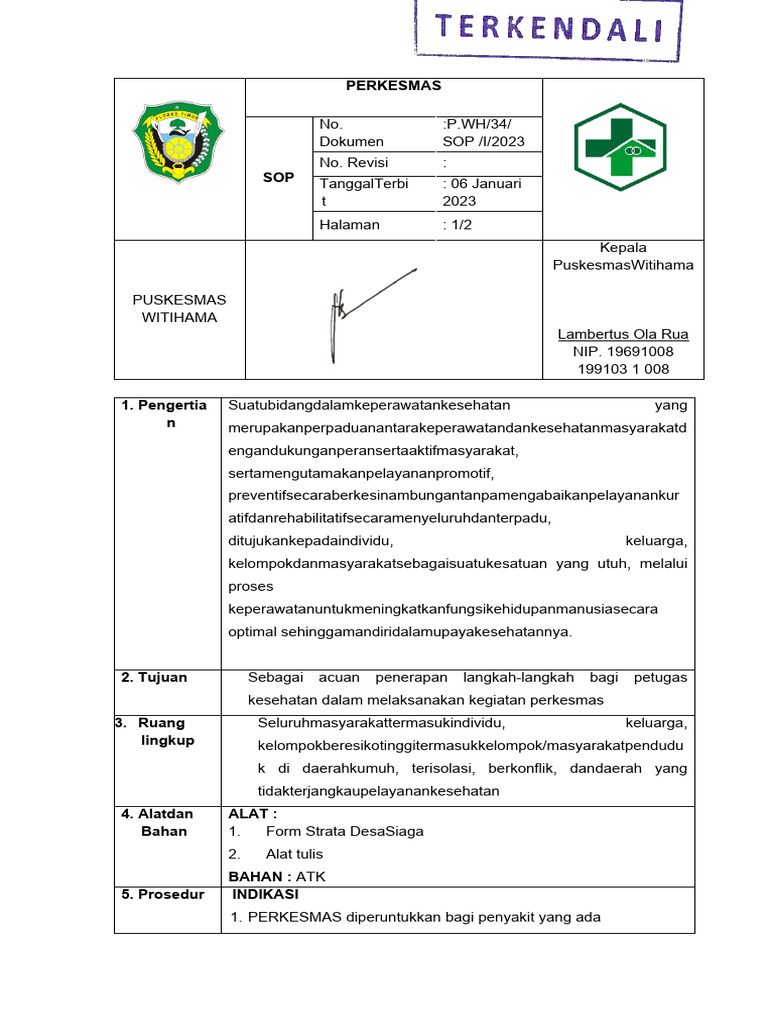 Sop Perkesmas | PDF | Pengembangan Diri