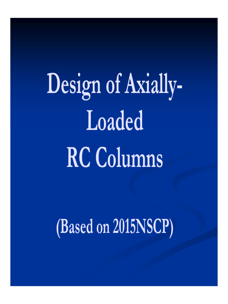 Rc Lecture Notes 9b Axially Loaded Member Pdf Column Civil Engineering