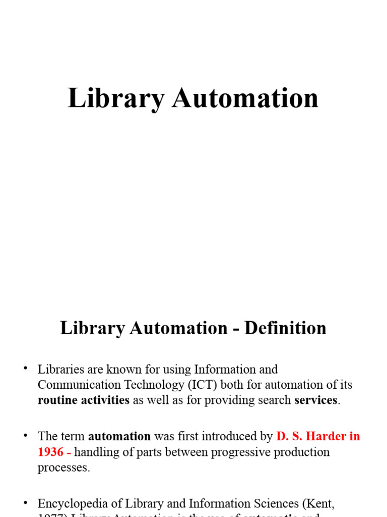 1 Library automation | PDF | Libraries | Automation