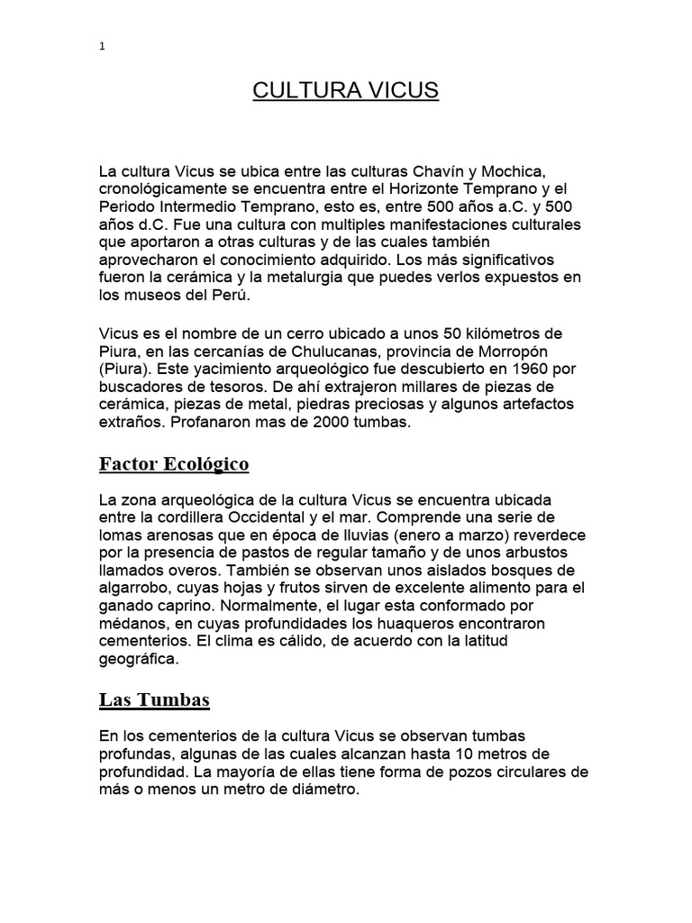 Cultura Vicus | PDF | Arte