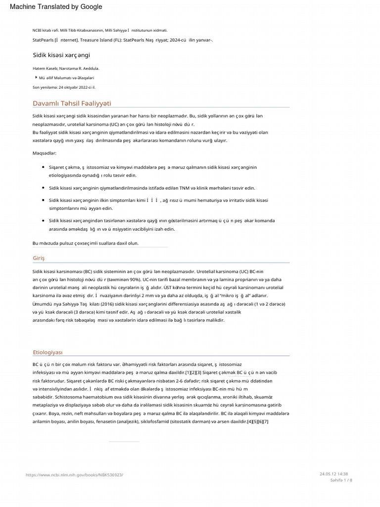 Bladder Cancer - StatPearls - NCBI Bookshelf 2 | PDF