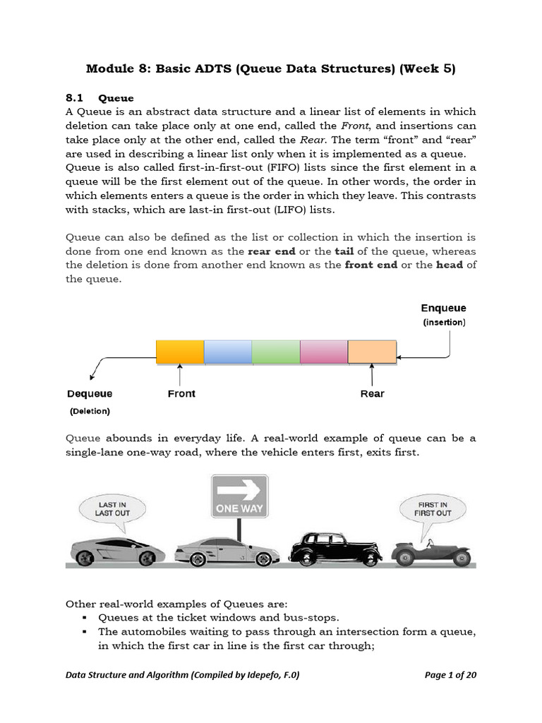 Module 8 - Basic ADTS (Queue Data Structures) | PDF | Queue (Abstract ... Module 8 - Basic ADTS (Queue Data Structures) | PDF | Queue (Abstract ...