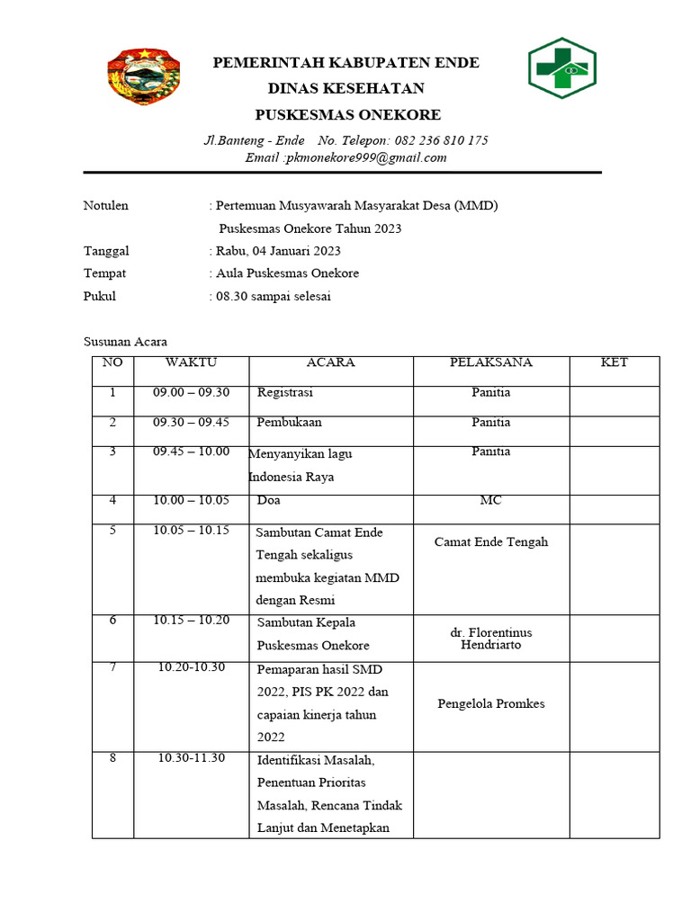 Notulen MMD 2023 | PDF | Kesehatan Holistik
