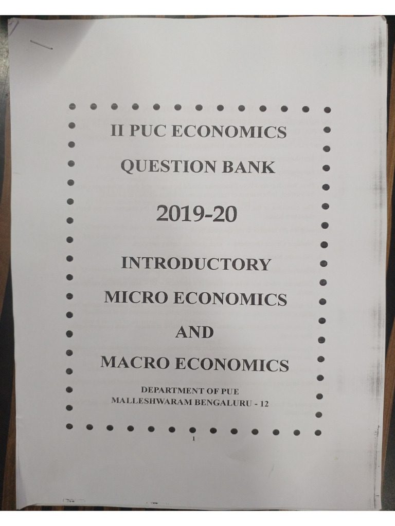Economics Question Bank | PDF