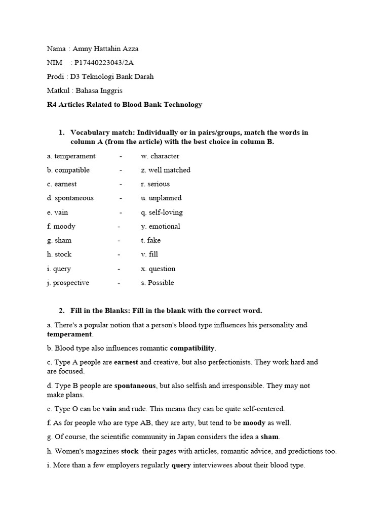 BING R4 Articles Related To Blood Bank Technology | PDF | Psychology ...