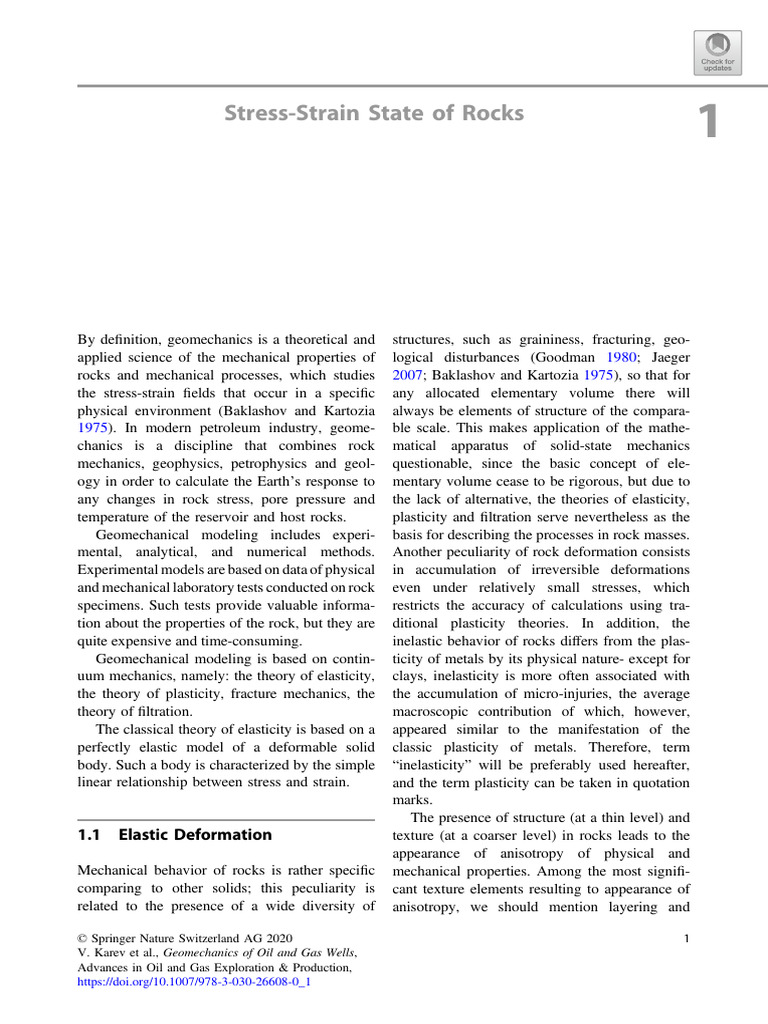 Stress Strain State of Rocks | PDF | Elasticity (Physics) | Deformation ...