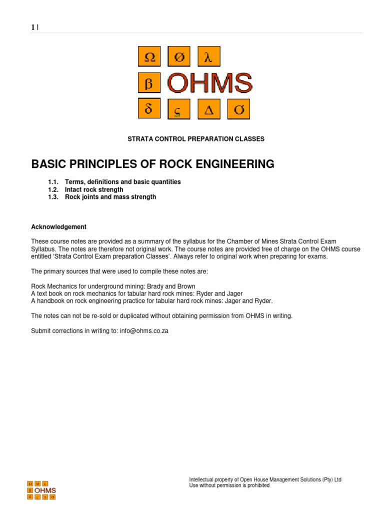 Strata Control Preparation Classes | PDF | Stress (Mechanics ...