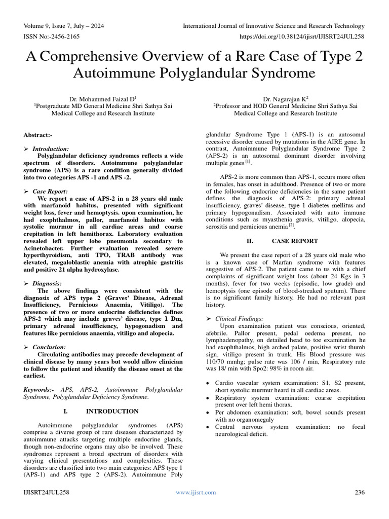 A Comprehensive Overview of a Rare Case of Type 2 Autoimmune ...