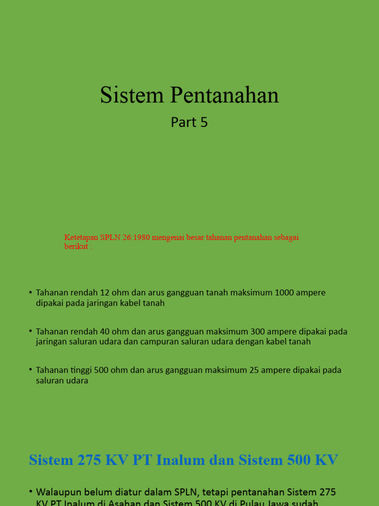 Sistem Pentanahan Part 5 | PDF