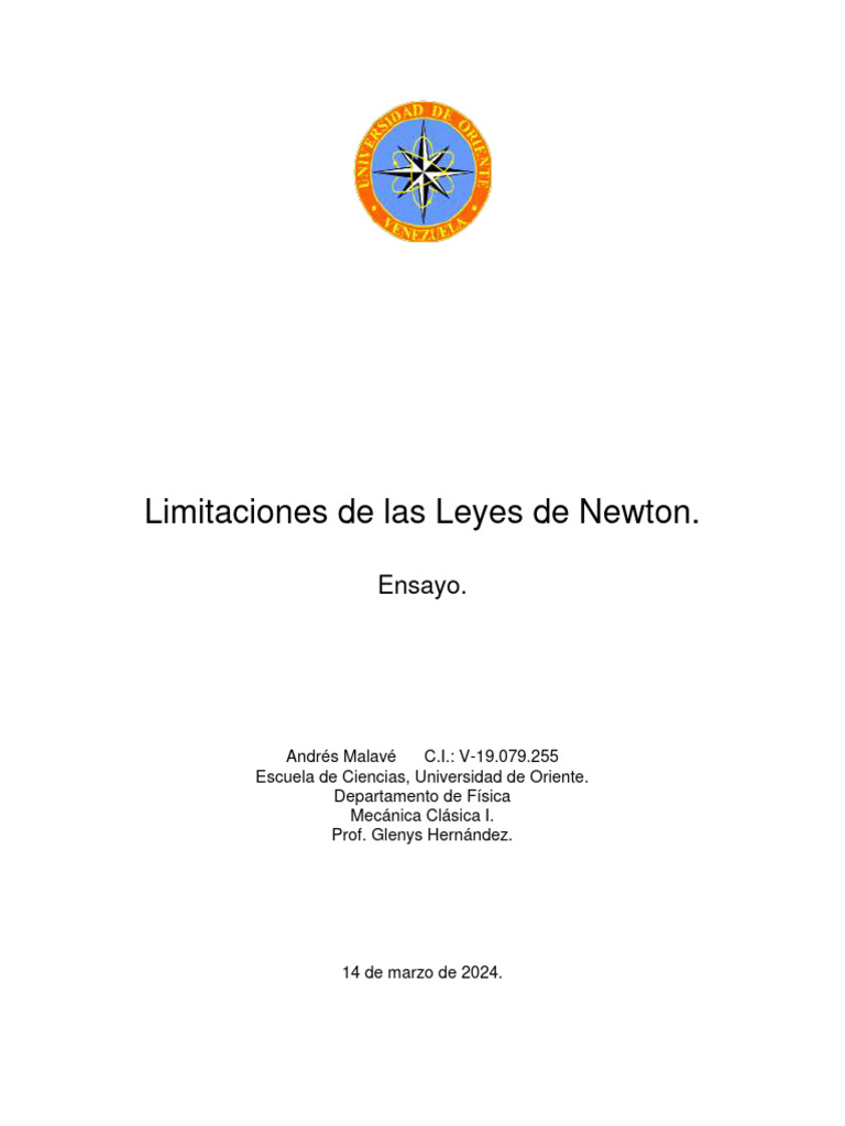 Limitaciones de las Leyes de Newton | PDF | Fuerza | Relatividad general