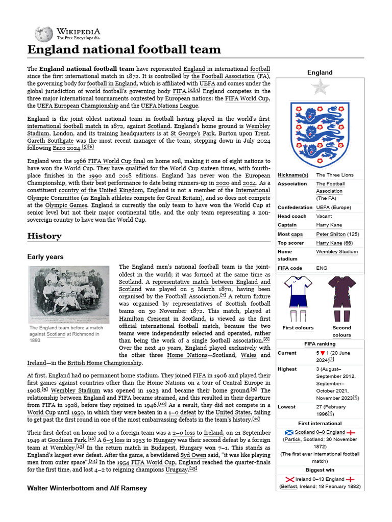 England National Football Team | PDF | England National Football Team ...