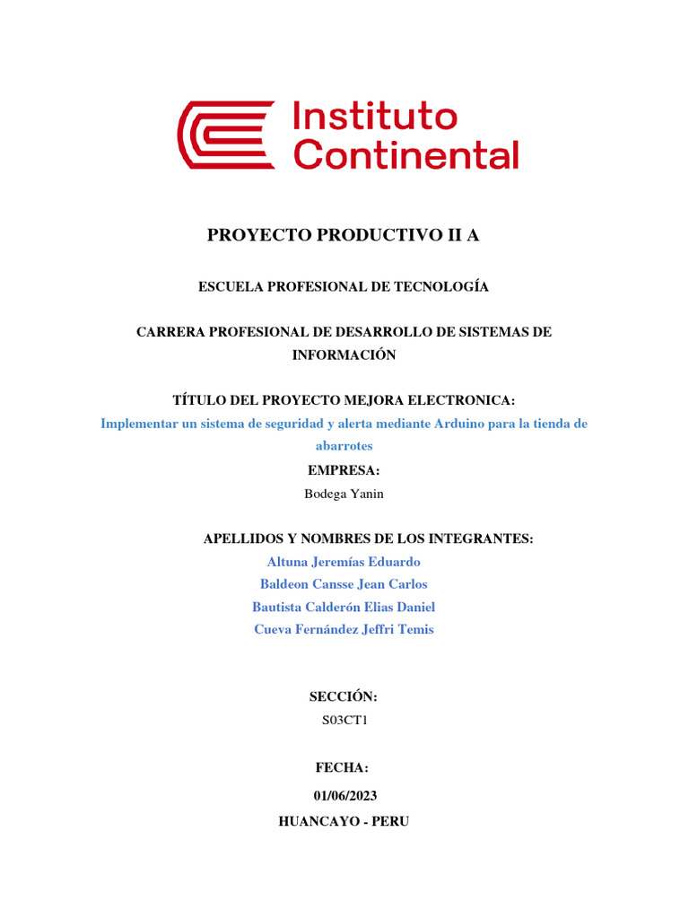 Informe Proyecto Arduino | PDF | Arduino | Informática Informe Proyecto Arduino | PDF | Arduino | Informática