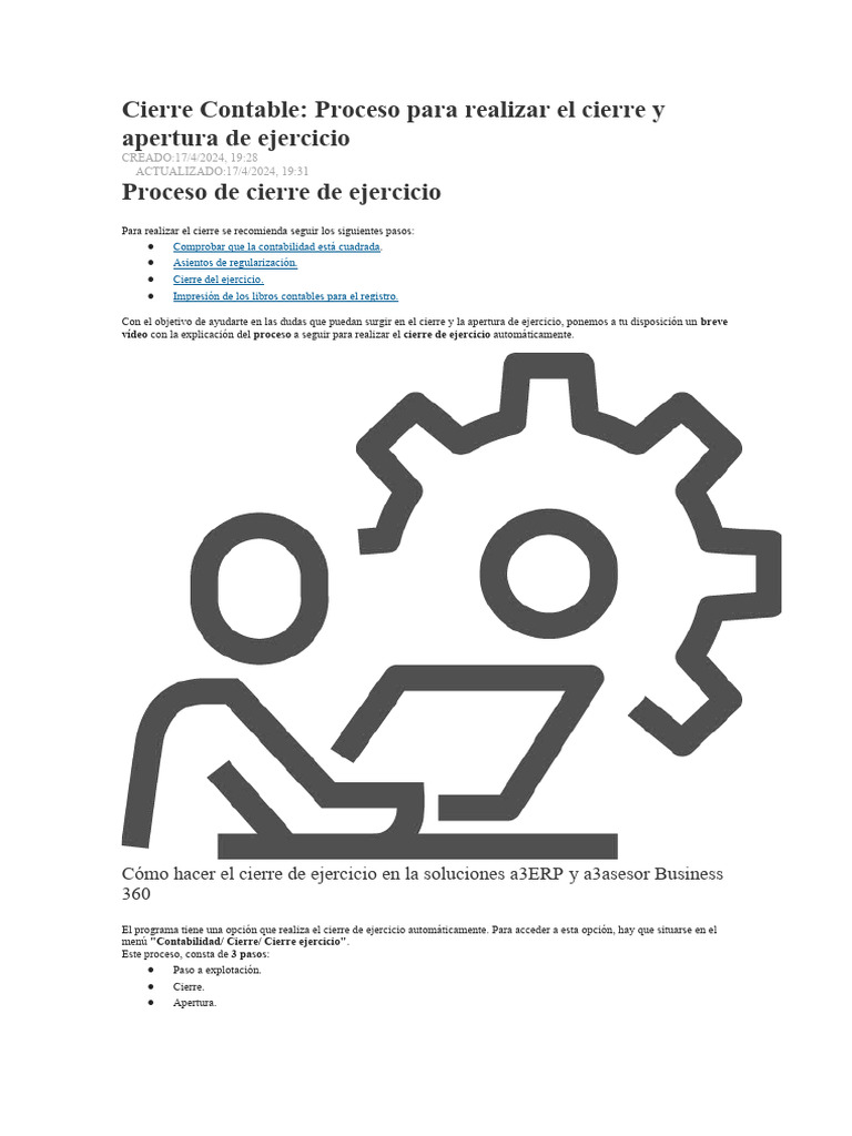 Cierre y Apertura Contable Paso a Paso | PDF | Contabilidad