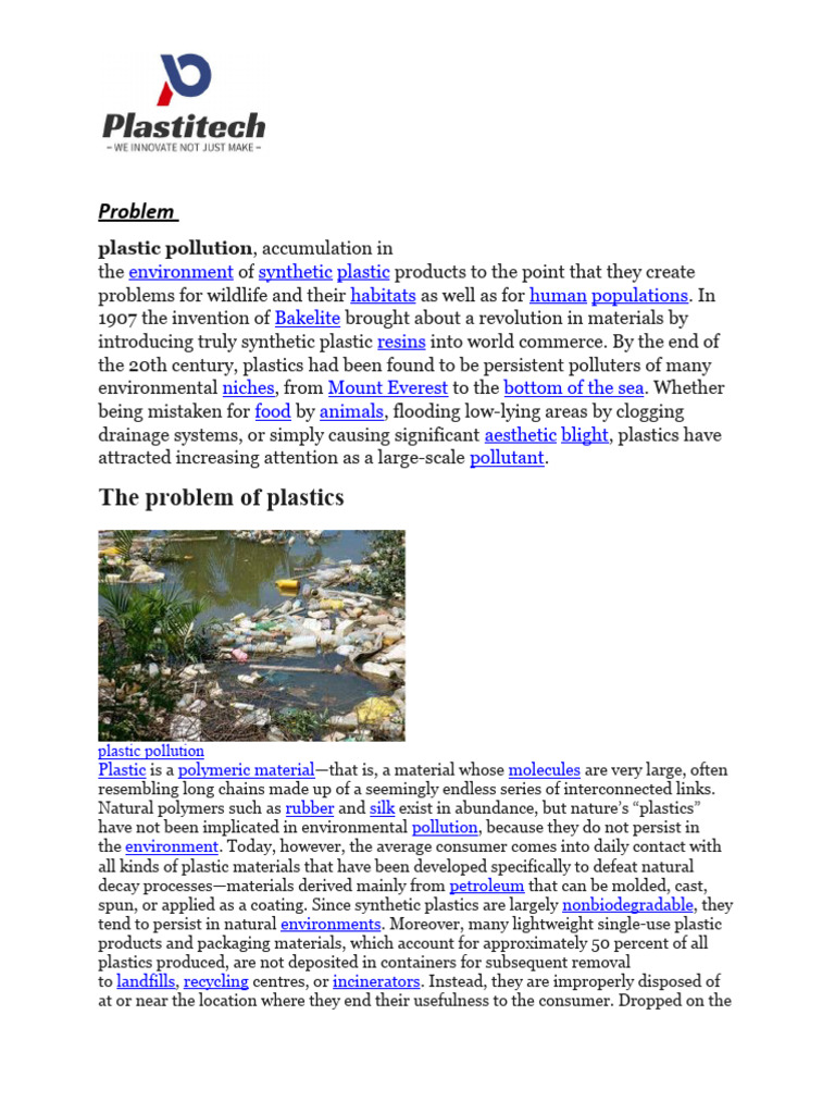 PLASTITECH | PDF | Plastic | Landfill