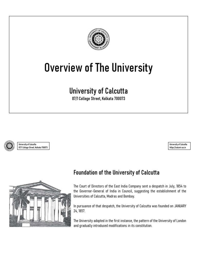 Overview of The University of Calcutta | PDF | Kolkata