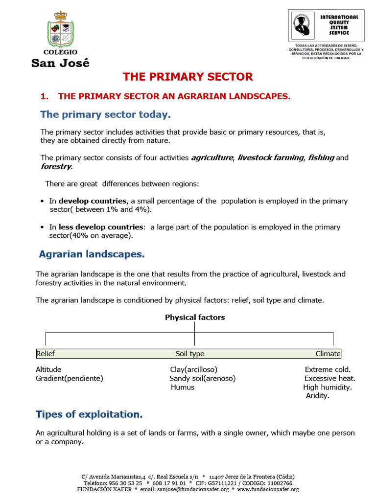 Overview of the Primary Sector Activities | PDF | Agriculture | Livestock