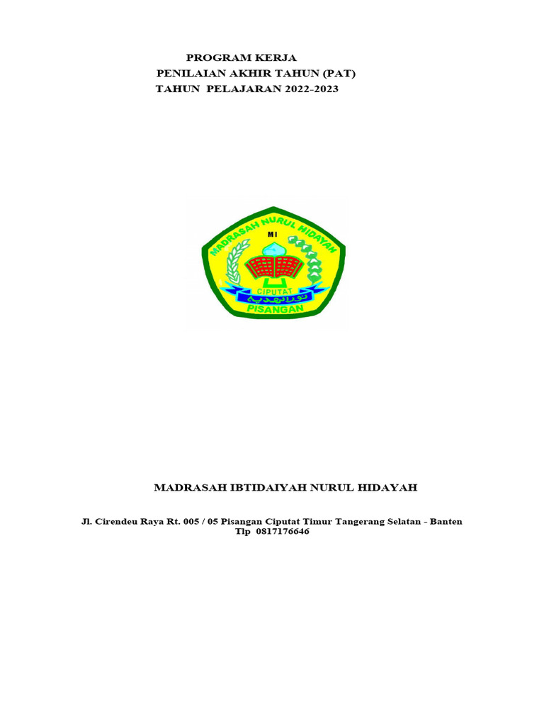 Program Kerja Pat | PDF | Karier & Perkembangan