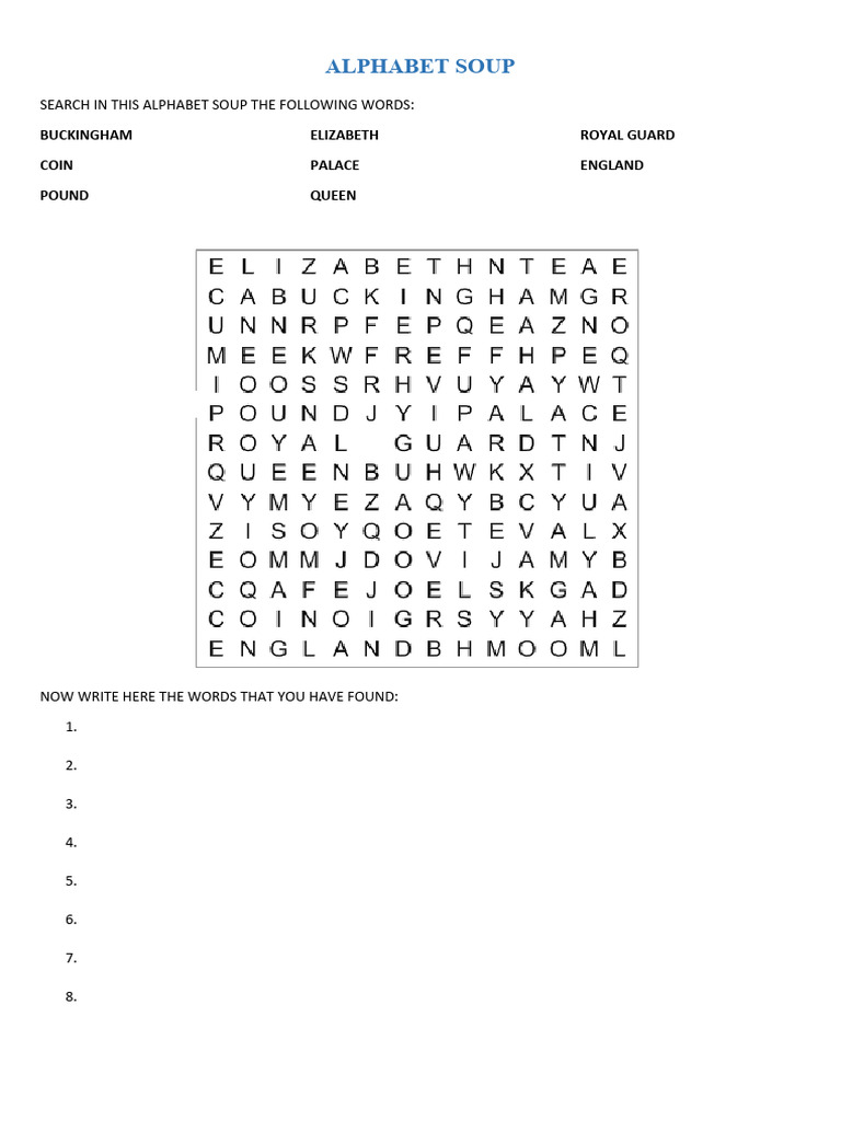 Find Words in Alphabet Soup Puzzle | PDF