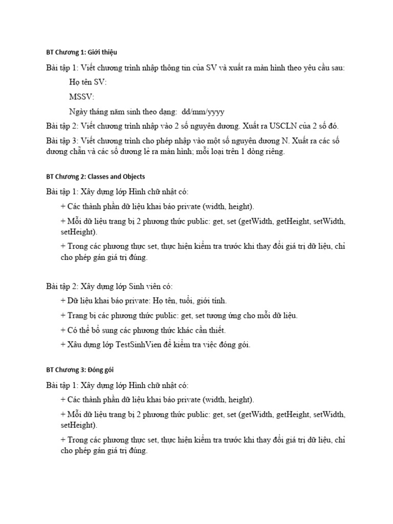 BT-OOP-Gui Mr. Dung | PDF