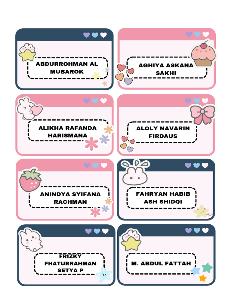 Contoh NAME TAG KELAS 2 | PDF | Religion & Spirituality