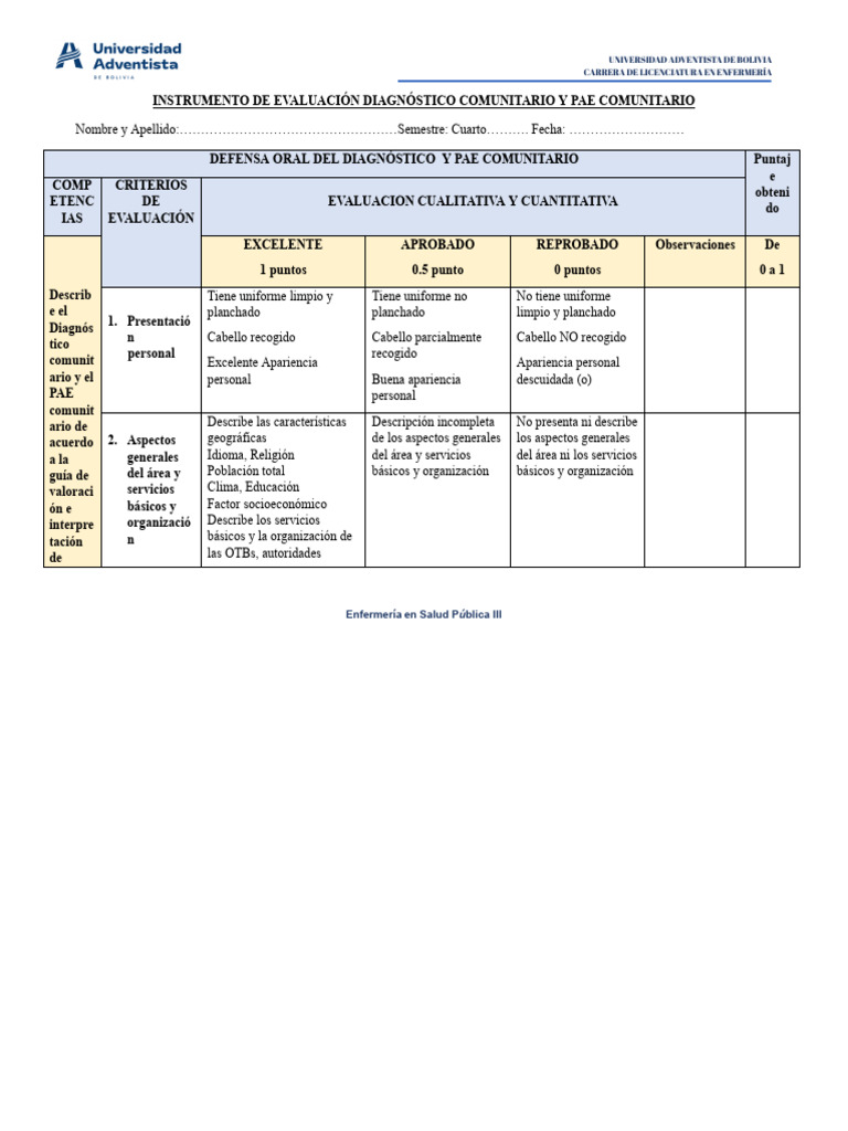 Instrumento de Evaluacion DX y PAE Comunitario | PDF | Tuberculosis | Rabia