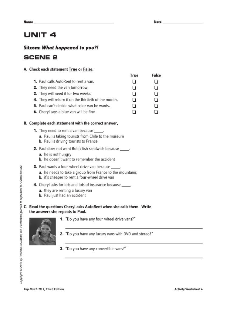 Top Notch 2 - Unit 4 - Part 2 - Video Worksheet | PDF