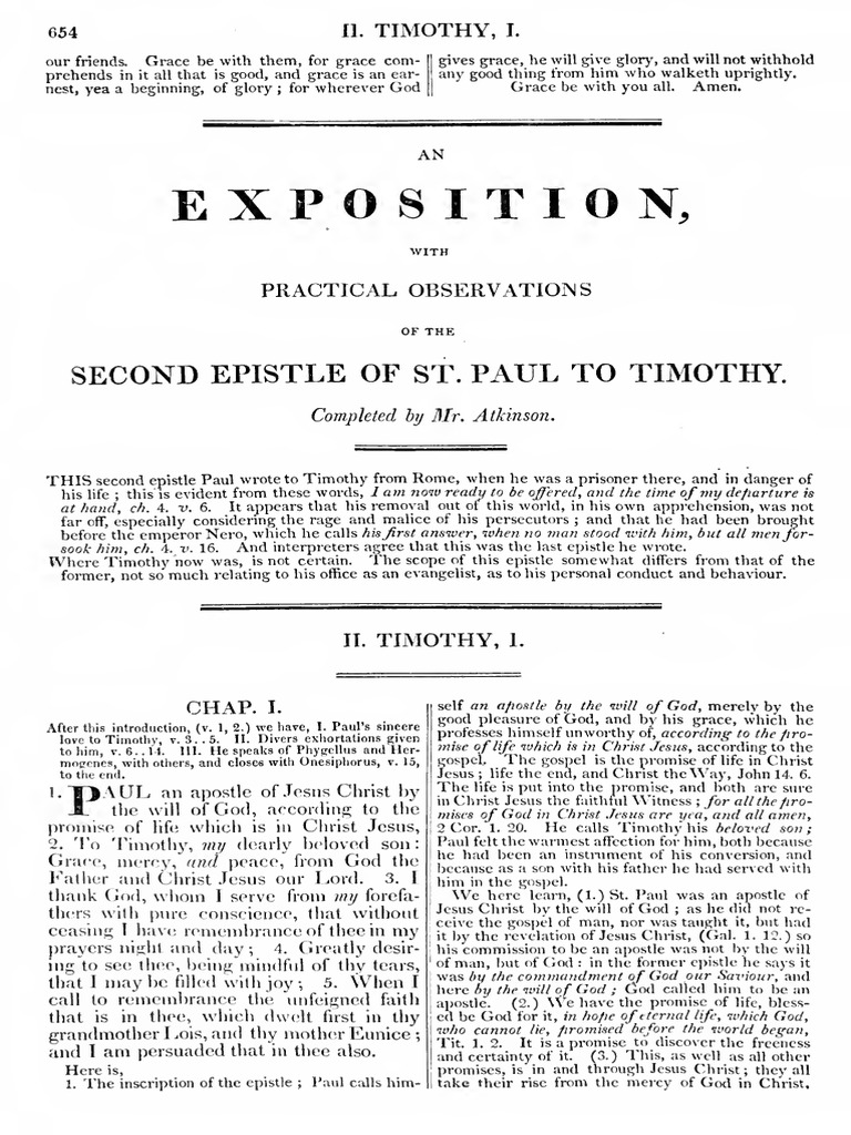 (MH) Commentary On 2 Timothy | PDF | Paul The Apostle | Jesus