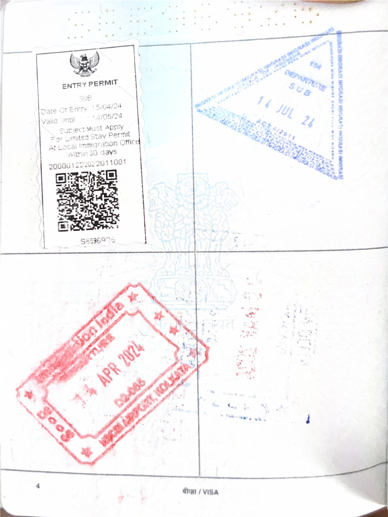 Indonesia Emigration Stamp 14-July-2024 | PDF