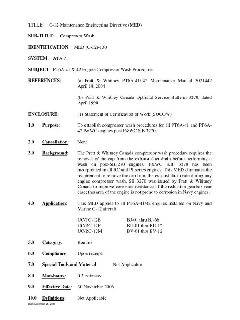 MED (C-12) - 130 Compressor Wash - Desconocido - 385 | PDF | Engines