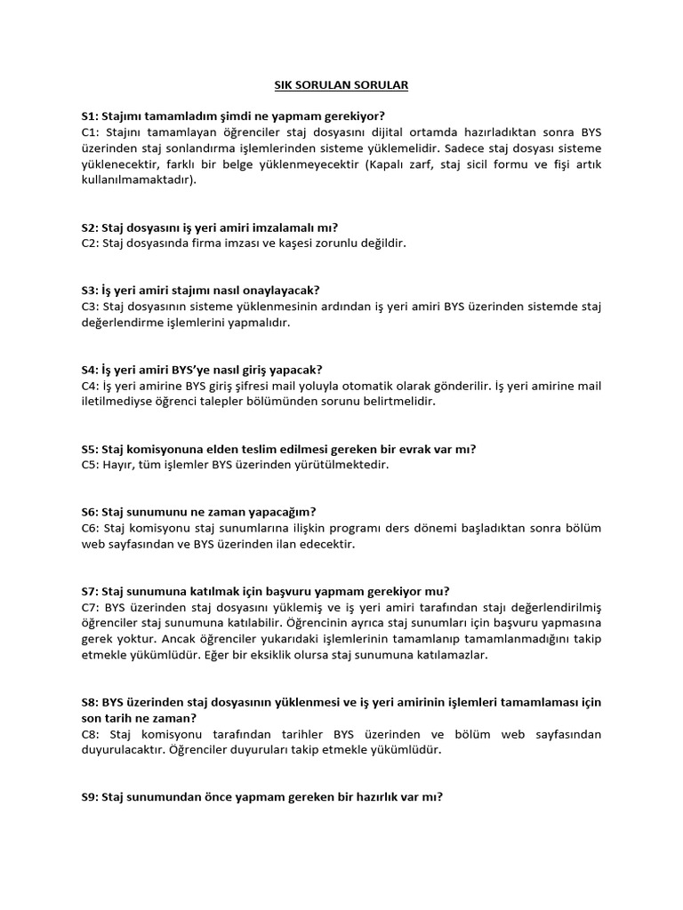 Sik Sorulan Sorular | PDF