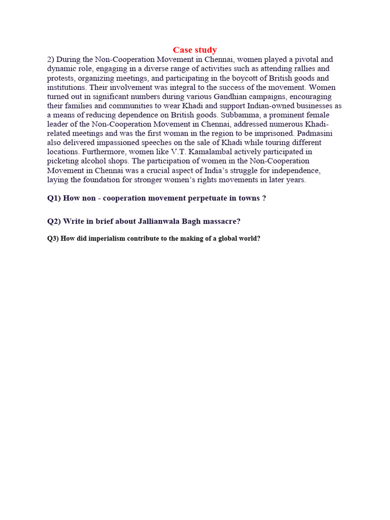 CASE STUDY QUESTION OF HISTORY | PDF | Economies