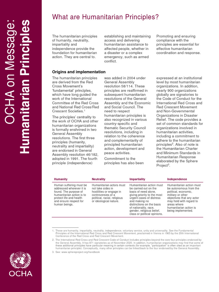 OOM Humanitarian-Principles Eng | PDF | Aids | Social Ethics