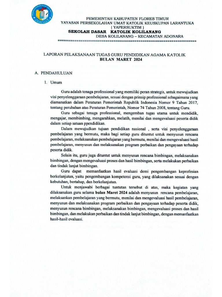 Laporan Maret | PDF