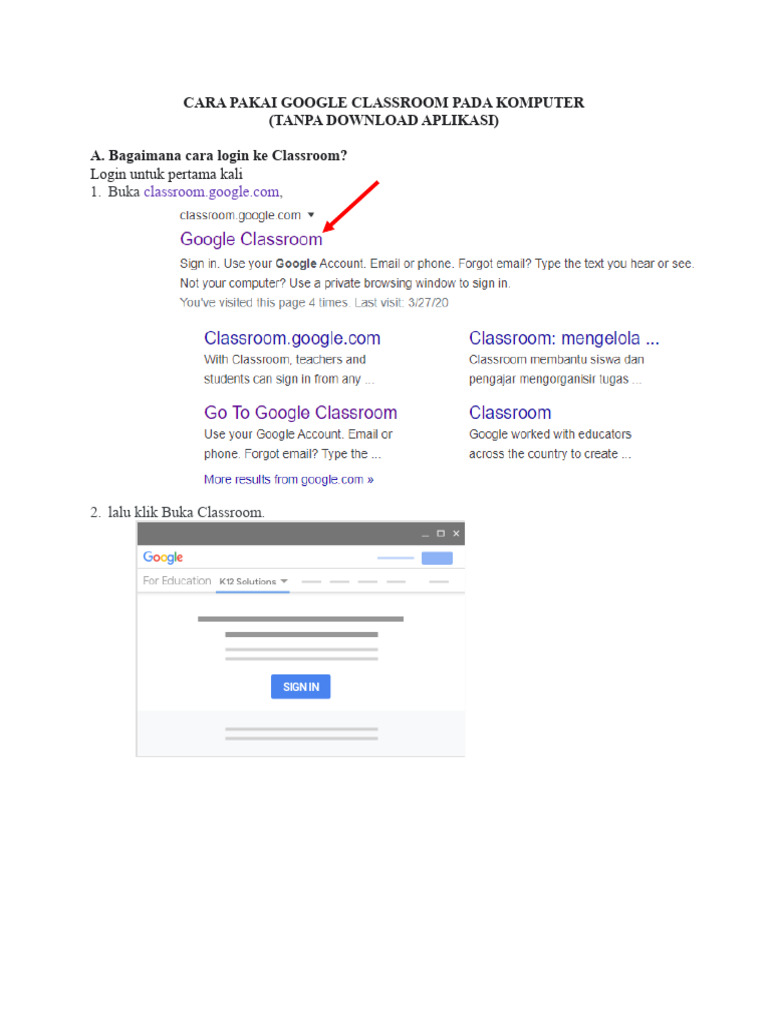 Panduan Google Classroom di PC | PDF | Karier & Perkembangan