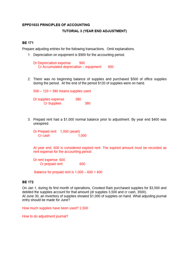 Tutorial 3 | PDF | Debits And Credits | Expense