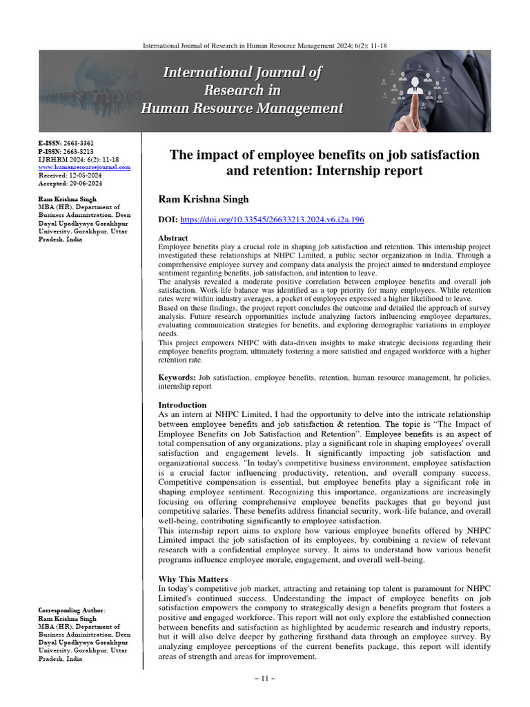 The Impact of Employee Benefits On Job Satisfaction and Retention ...
