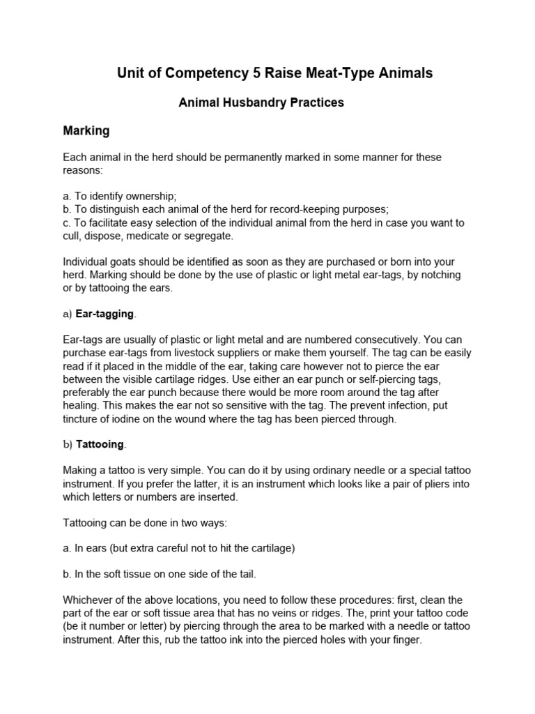 Unit_of_Competency_5_Raise_Meat-Type_Animals | PDF | Parasitism | Grazing