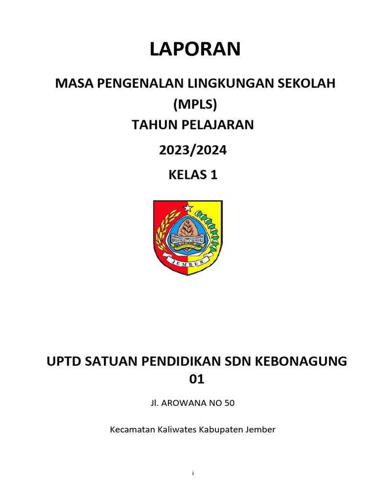 Laporan Kegiatan MPLS SD Kebon Agung 1 | PDF
