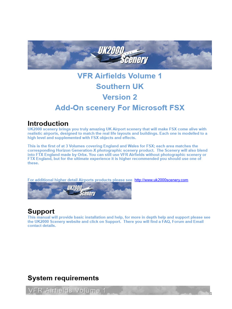 Uk2000 Vfr Airfields 1 Manual | Download Free PDF | Aviation | Aircraft
