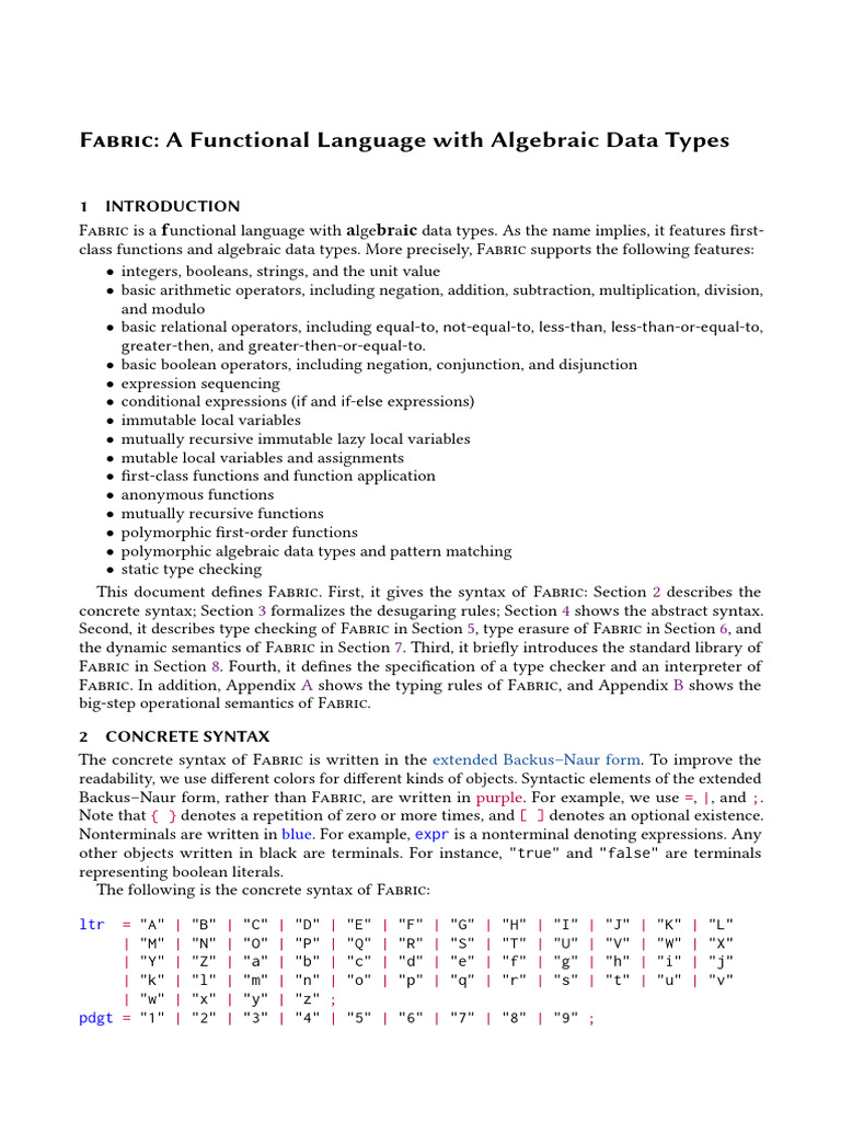 Fabric Spec | PDF | Data Type | Integer (Computer Science)