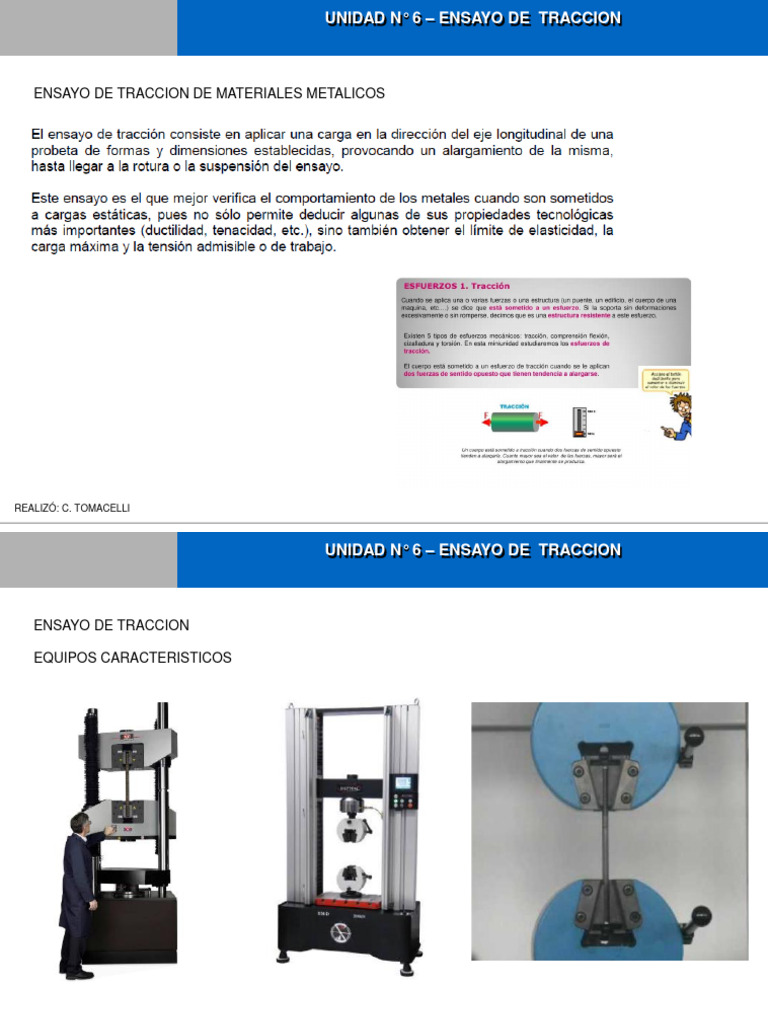 T06 Ensayo De Traccion Pdf Física Aplicada E Interdisciplinaria