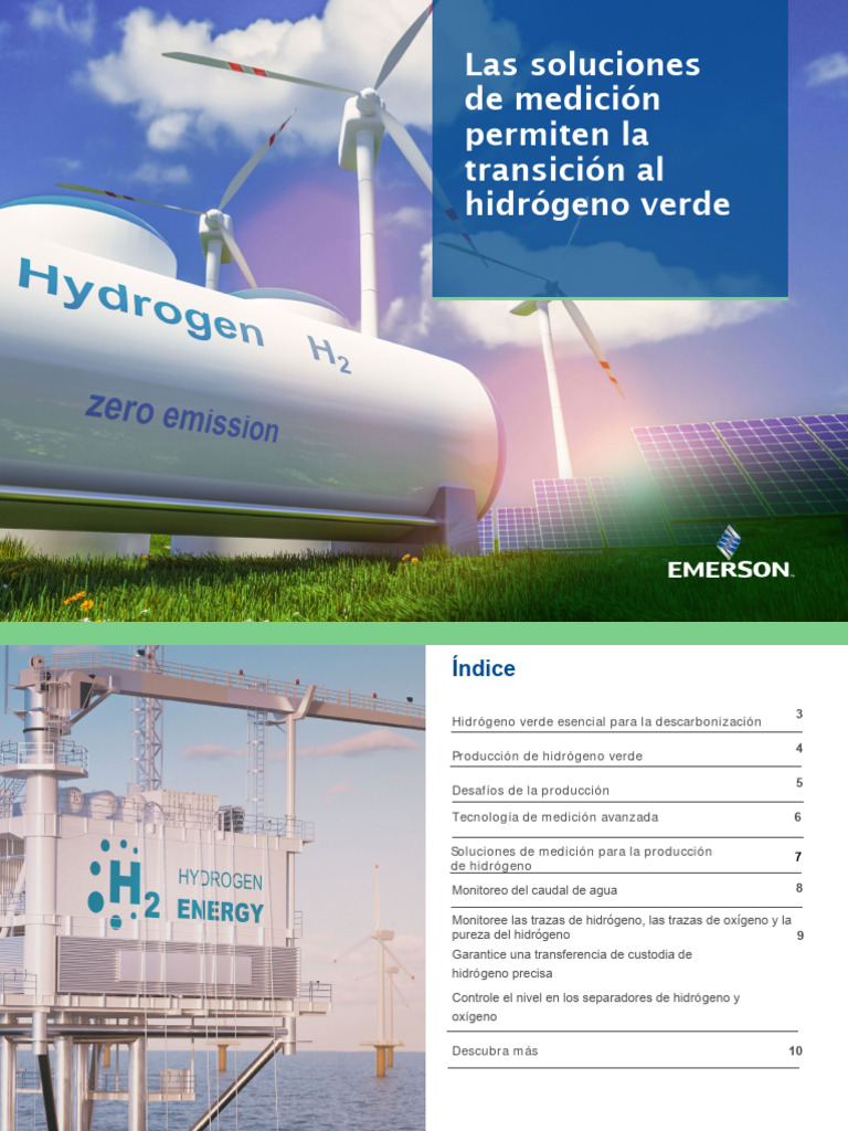 EMERSON MSOL Green Hydrogen Ebook 2022 RevB LA-ES | PDF | Economía baja en carbono | Hidrógeno