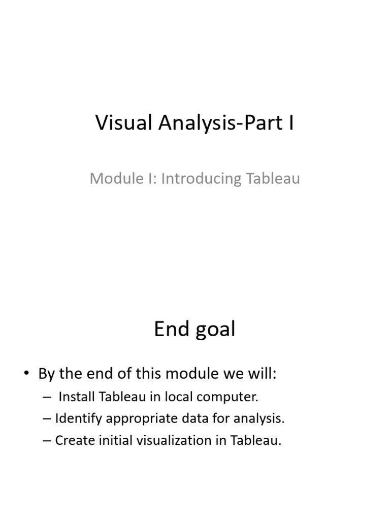 Visual Analysis-Part I-Lecture1-1 | PDF | Microsoft Excel | Data
