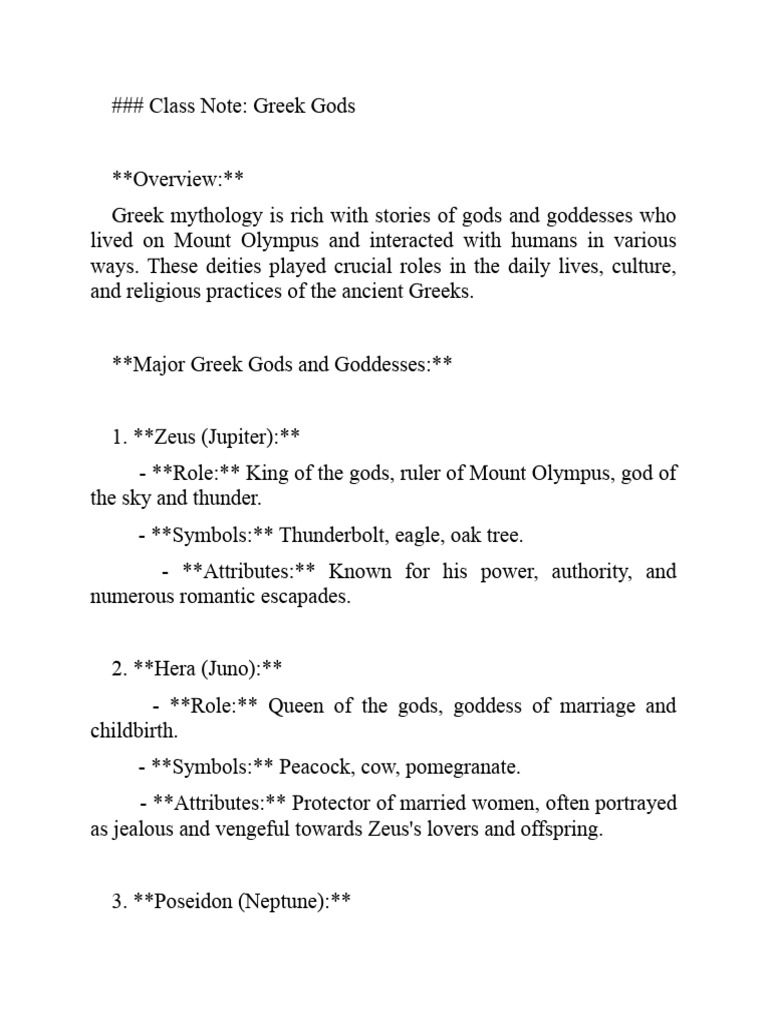 Greek Gods | PDF | Persephone | Greek Mythology