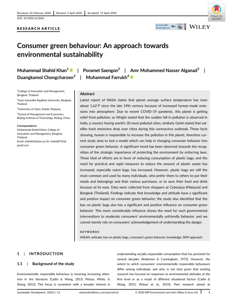 Green Consumer Pdf Behavior Multicollinearity